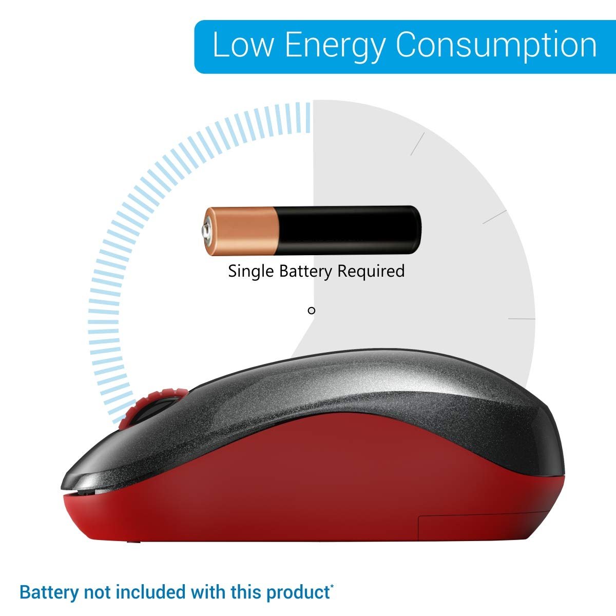 Portronics Toad 12 Wireless 2.4G Optical Mouse (Red-Black) - ShoppCart